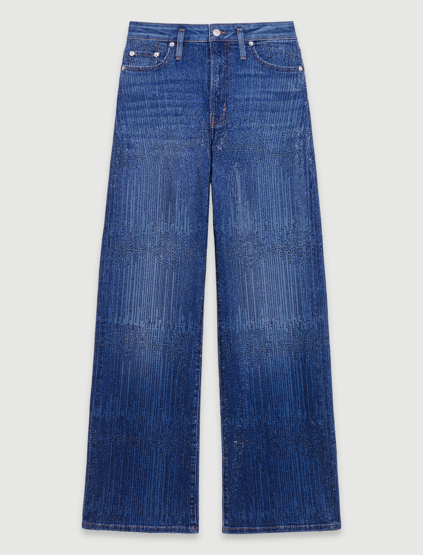 Rhinestone jeans - High waist jeans | Maje Rhinestone jeans - High waist jeans | Maje