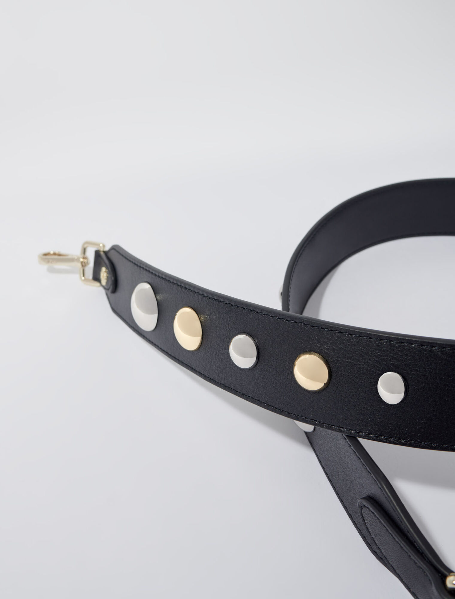 Studded leather strap - Shoulder strap | Maje