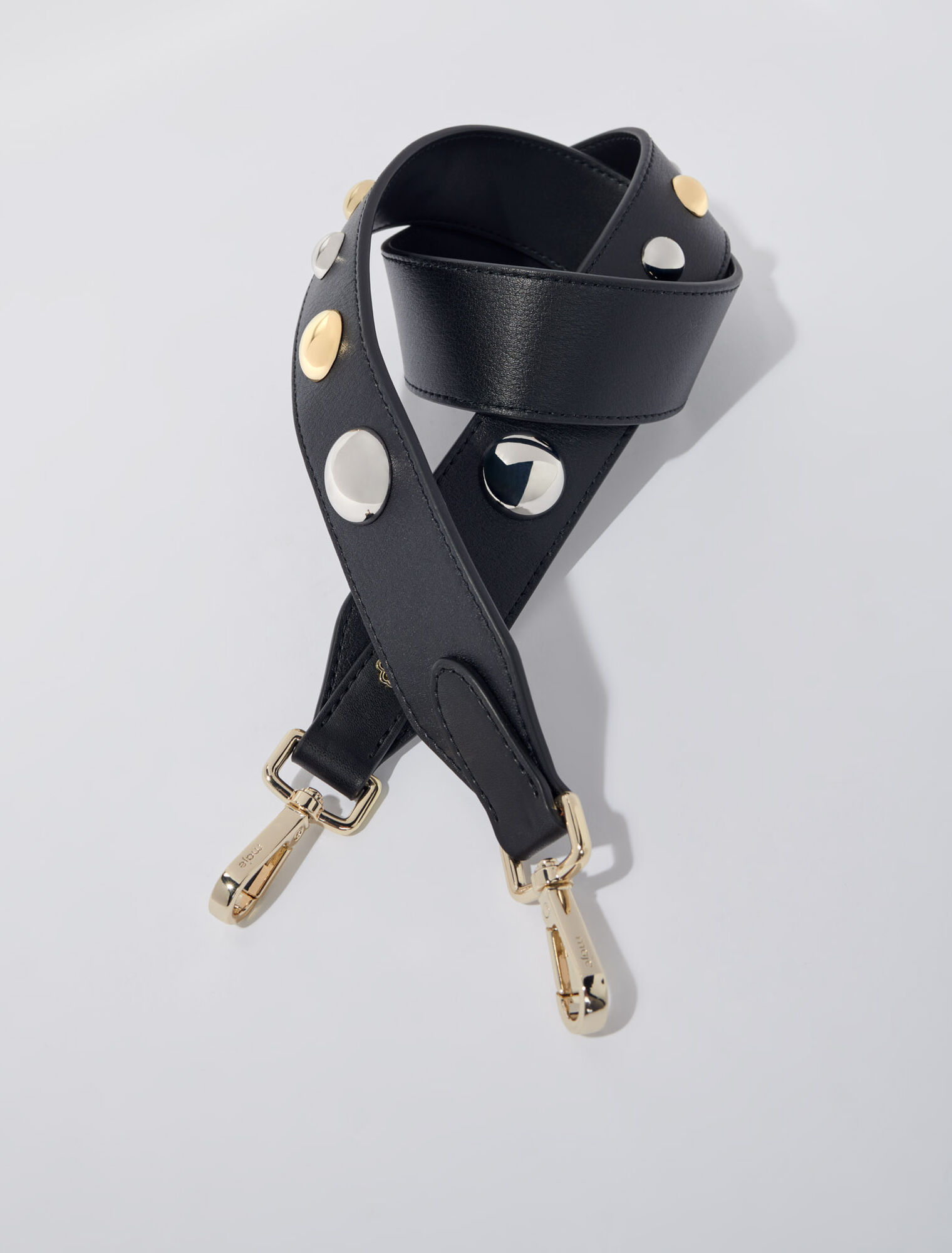 Studded leather strap - Shoulder strap | Maje