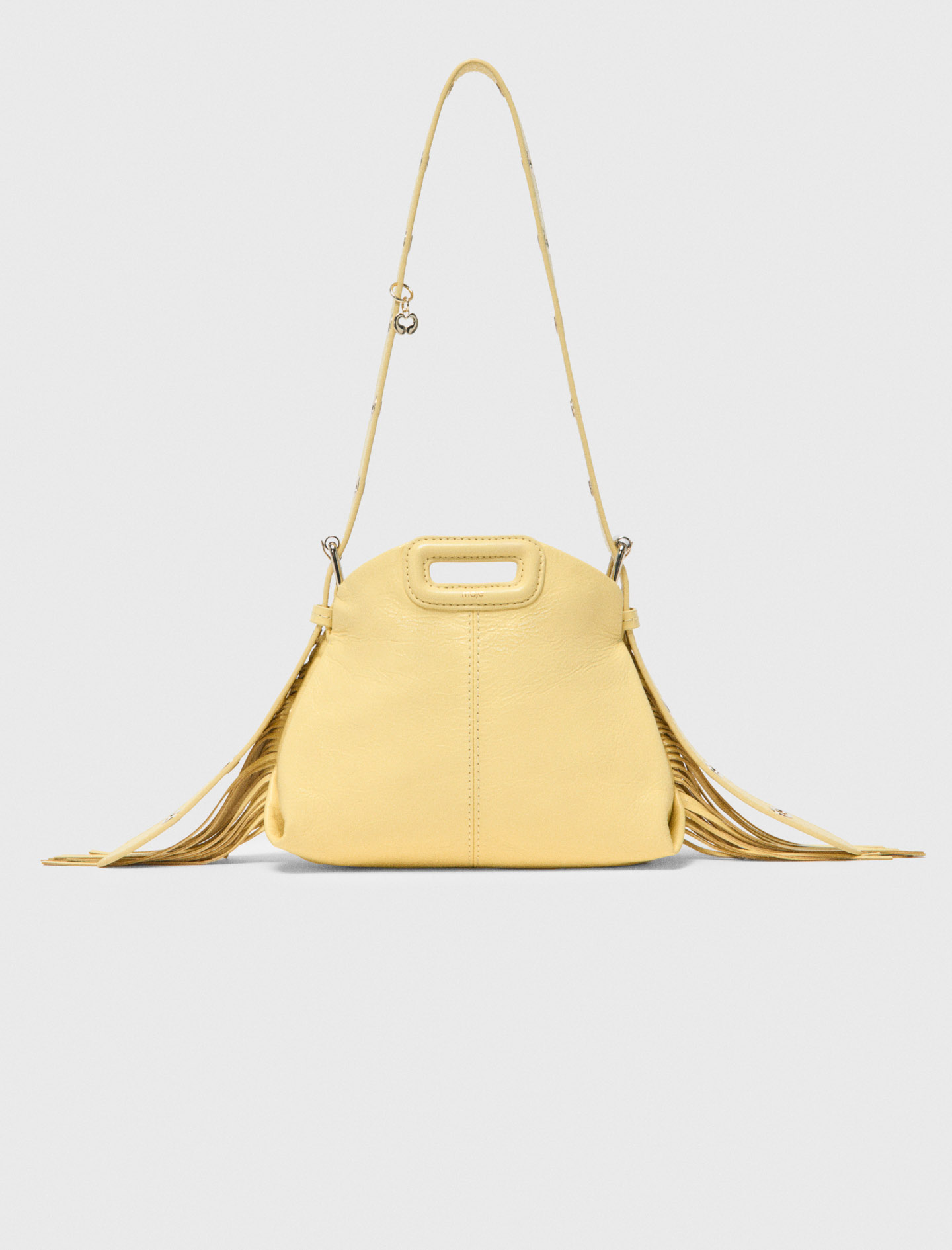 Matte crackle Miss M mini bag Pale Yellow for Women | Maje