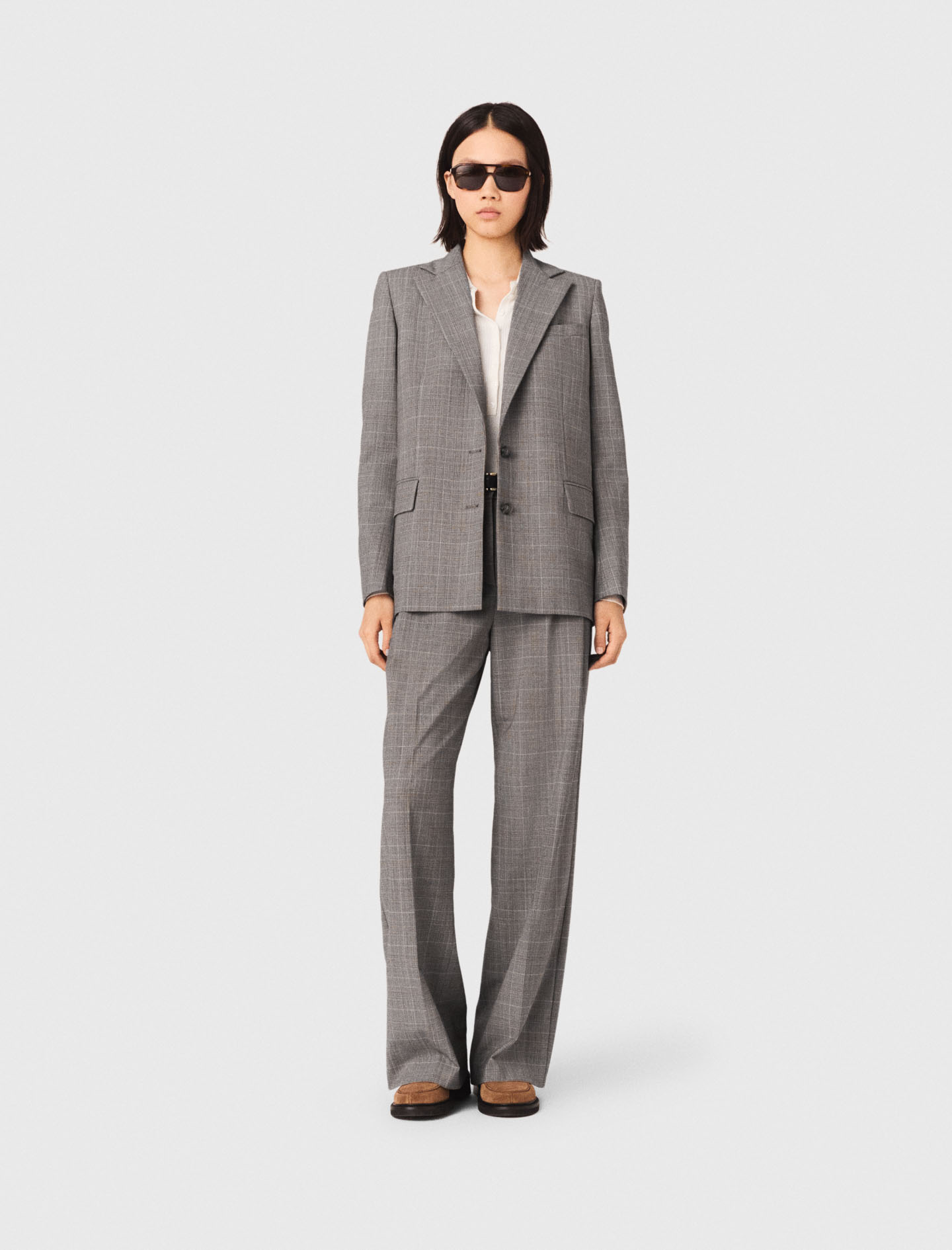 Checked suit jacket Grey for Women | Maje