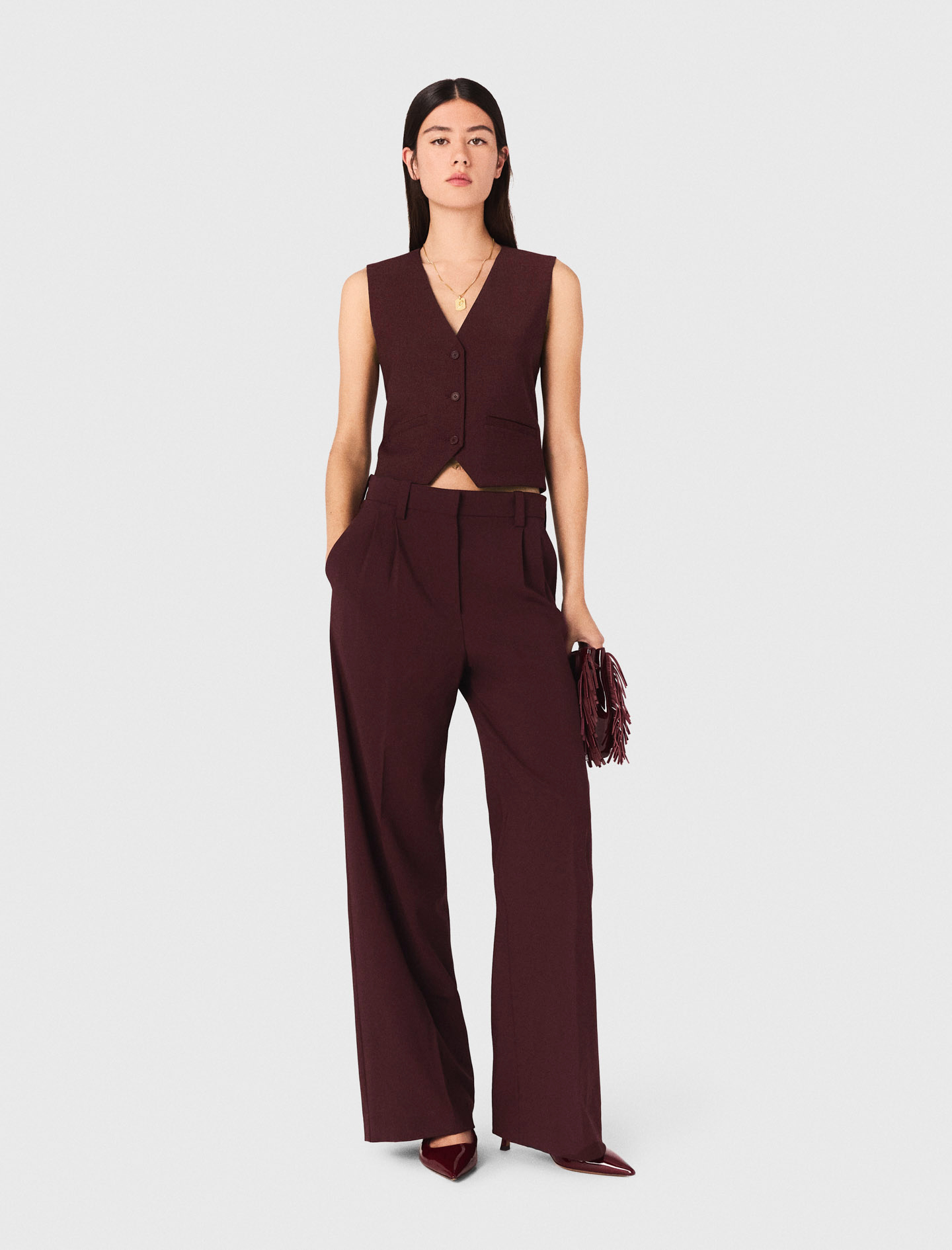 Suit trousers Burgundy for Women | Maje