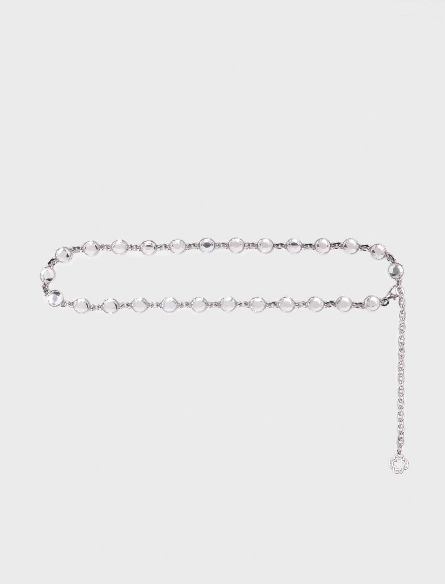 Rhinestone chain belt Silvery for Women | Maje