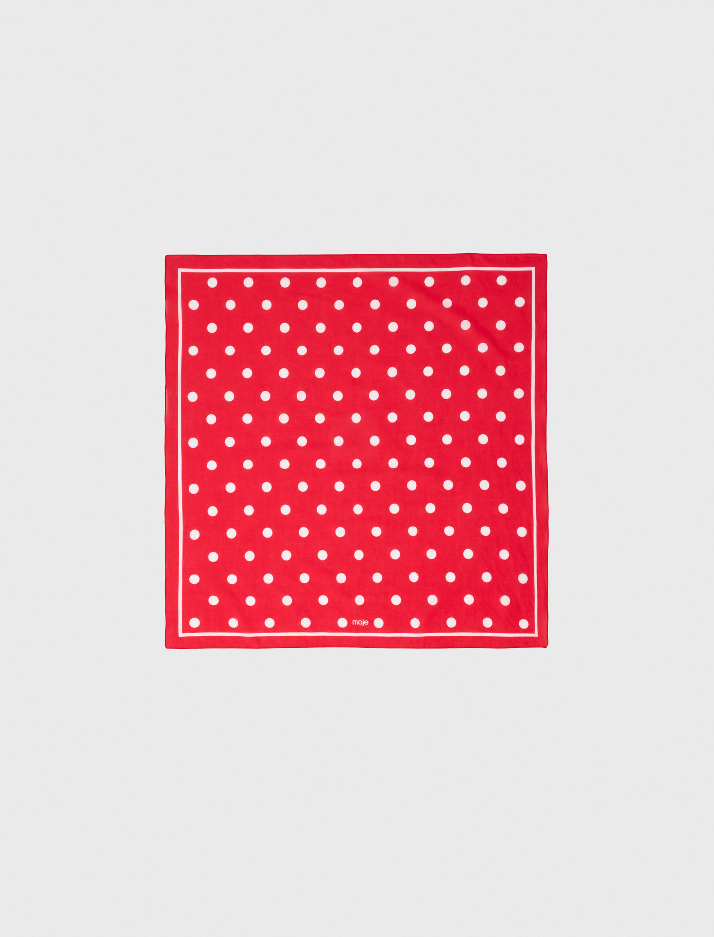 Polka dot cotton bandana Red dots print for Women | Maje