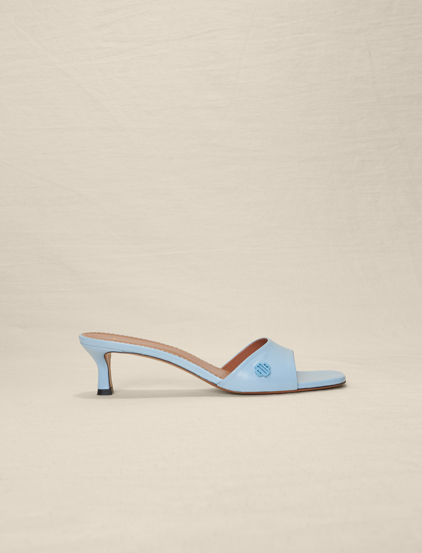Leather mules Light Blue for Women | Maje