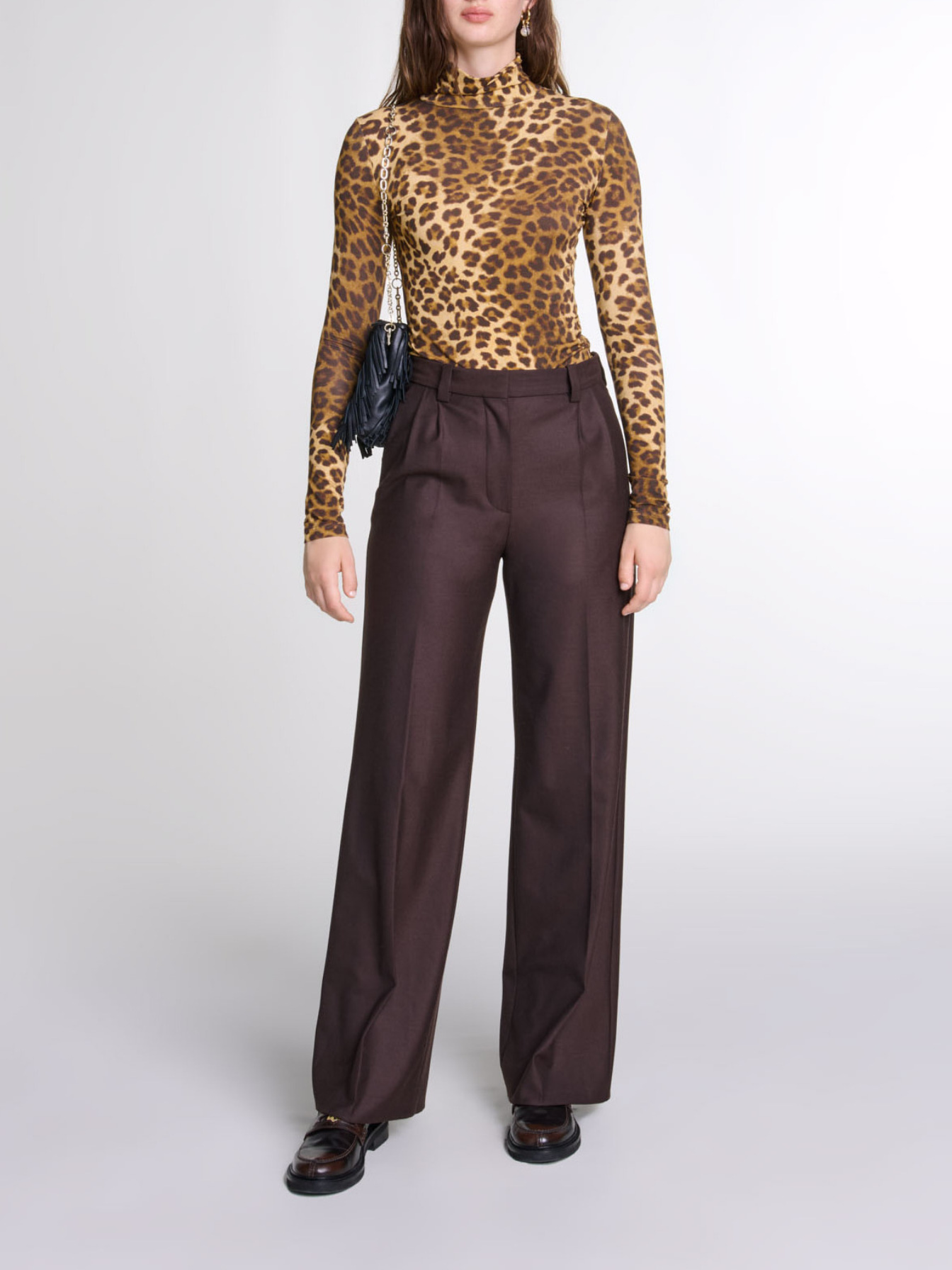 Leopard-print jumper Brown for Women | Maje
