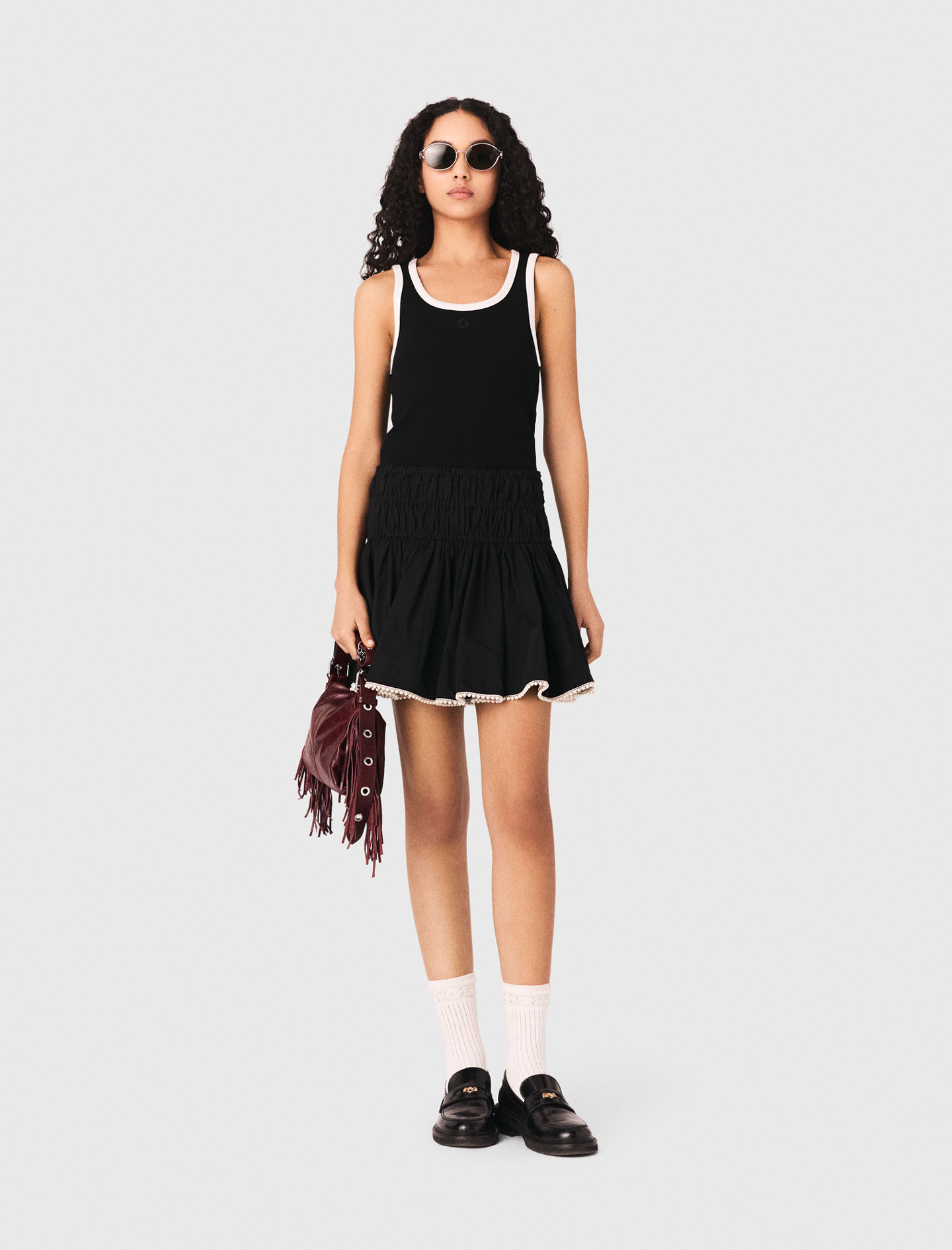 Ribbed vest top Bicolor for Women | Maje