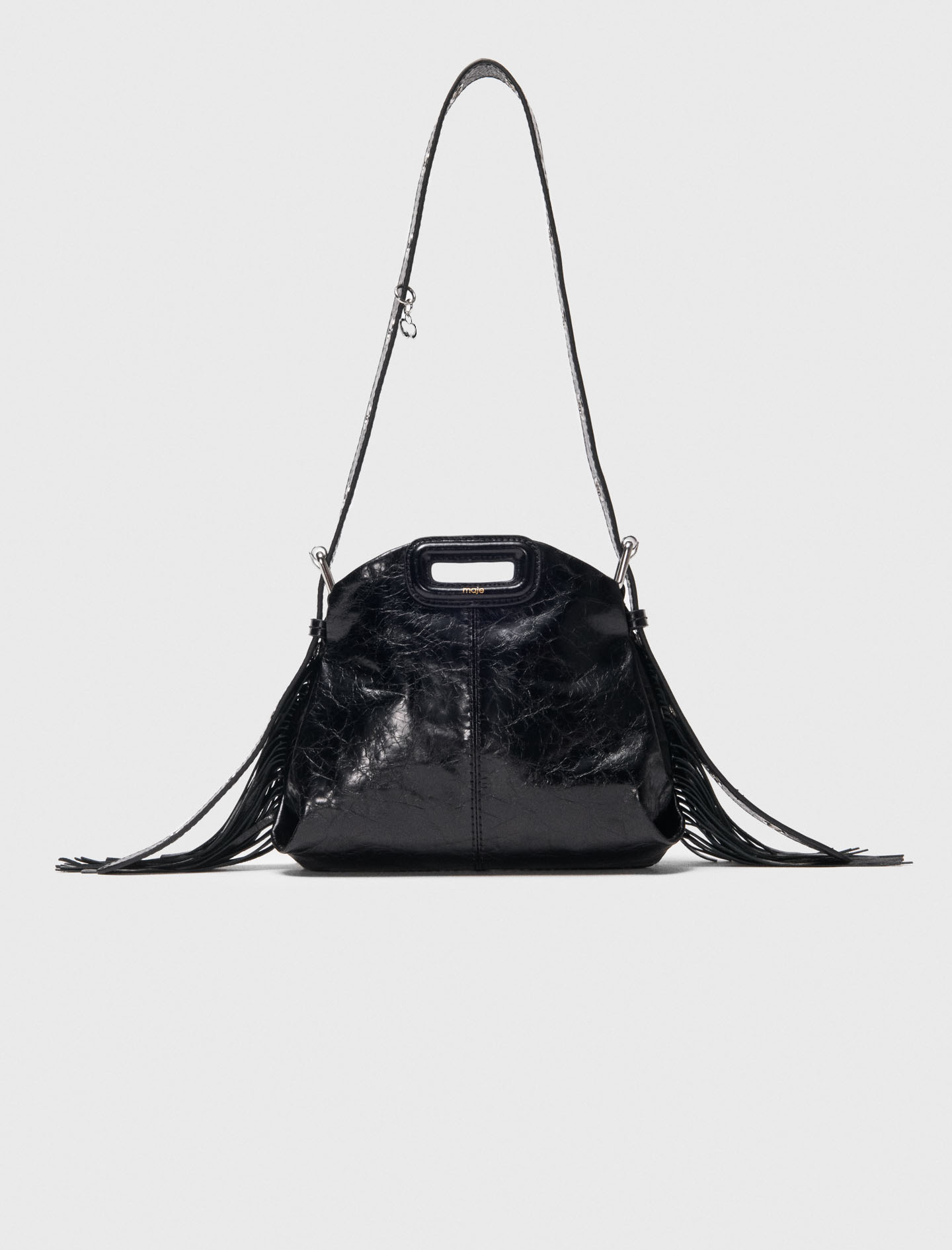 Miss M mini cracked leather bag Burgundy for Women | Maje