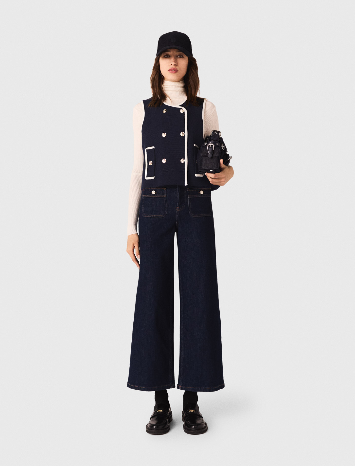 Double-breasted top Navy for Women | Maje
