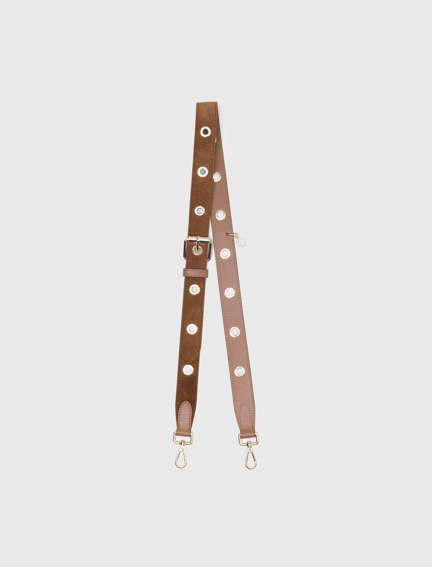 Suede shoulder strap with eyelets Brown for Women | Maje